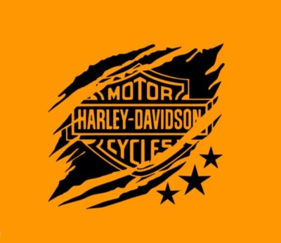 Harley Style tear through, Motorcycle Decal, Truck Vinyl window decal ...