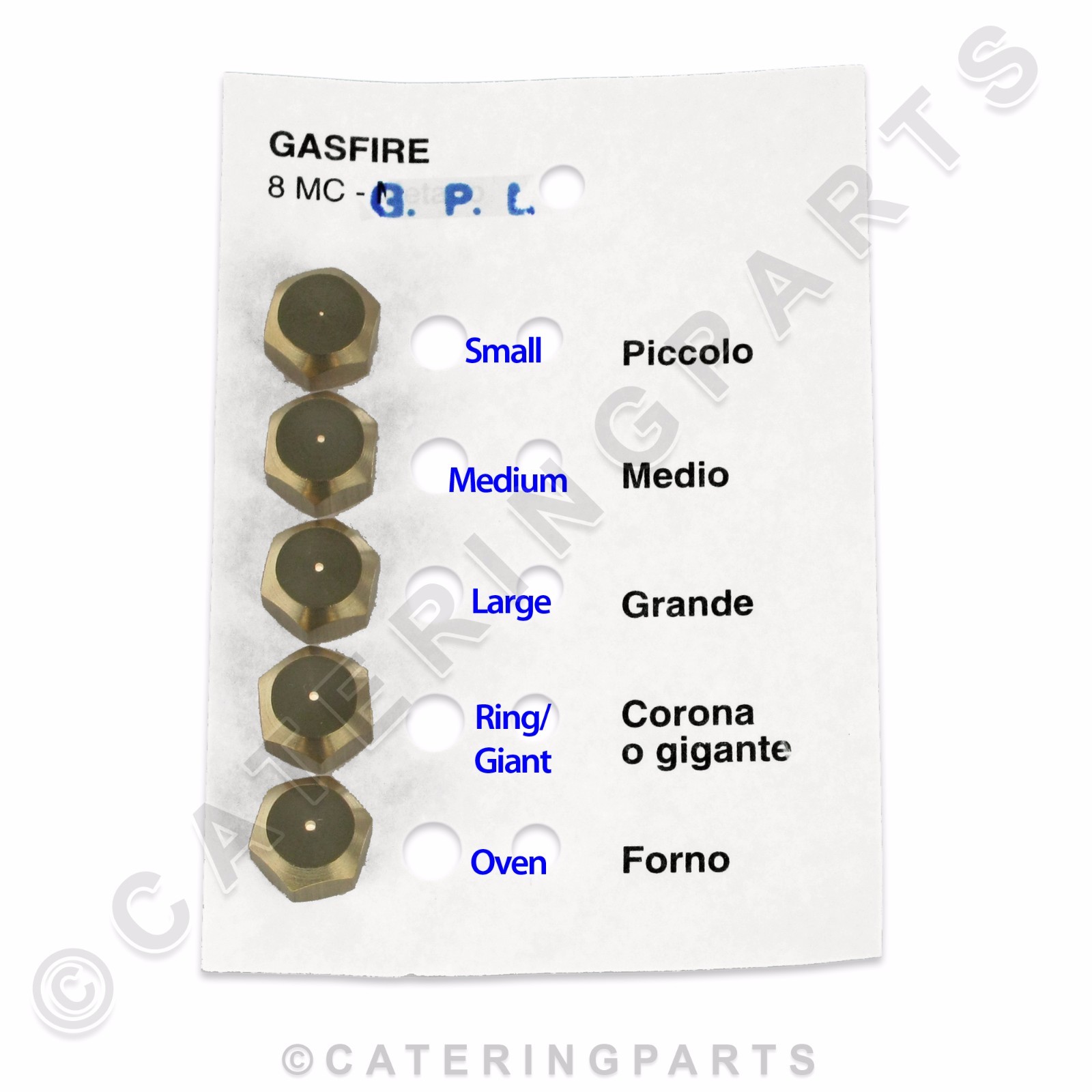 GAS FIRE SET OF 5 x LP LPG PROPANE GAS BURNER INJECTOR JET KIT THREAD ...