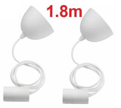 2 x IKEA SUNNEBY Cord White Ceiling Cord CE Mark 1.8m 204.201.75 Holde ...