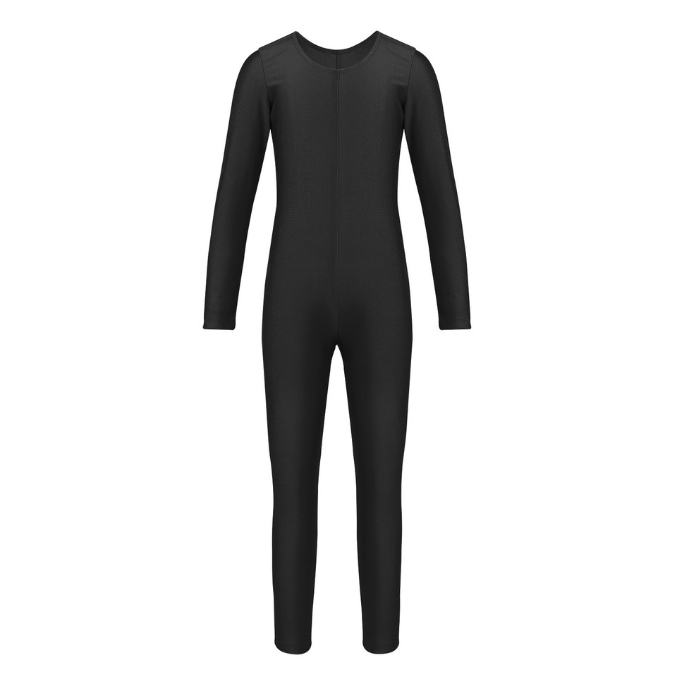 Kids Girls Unitard Ballet Leotard Long Sleeves Jumpsuit Stage ...