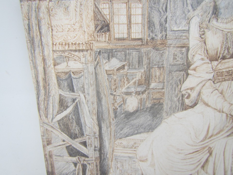 Old Watercolour Painting of Elaine (after John Melhuish Strudwick ...