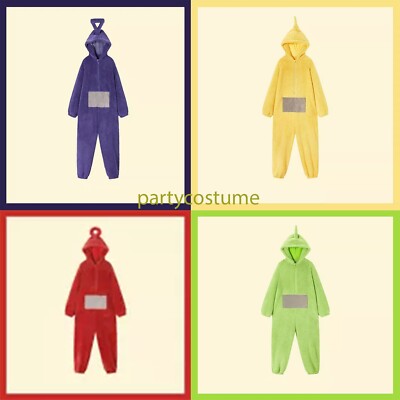 Adult Teletubbie Costume Disi Onesis Lala Cosplay Jumpsuit Pajama ...