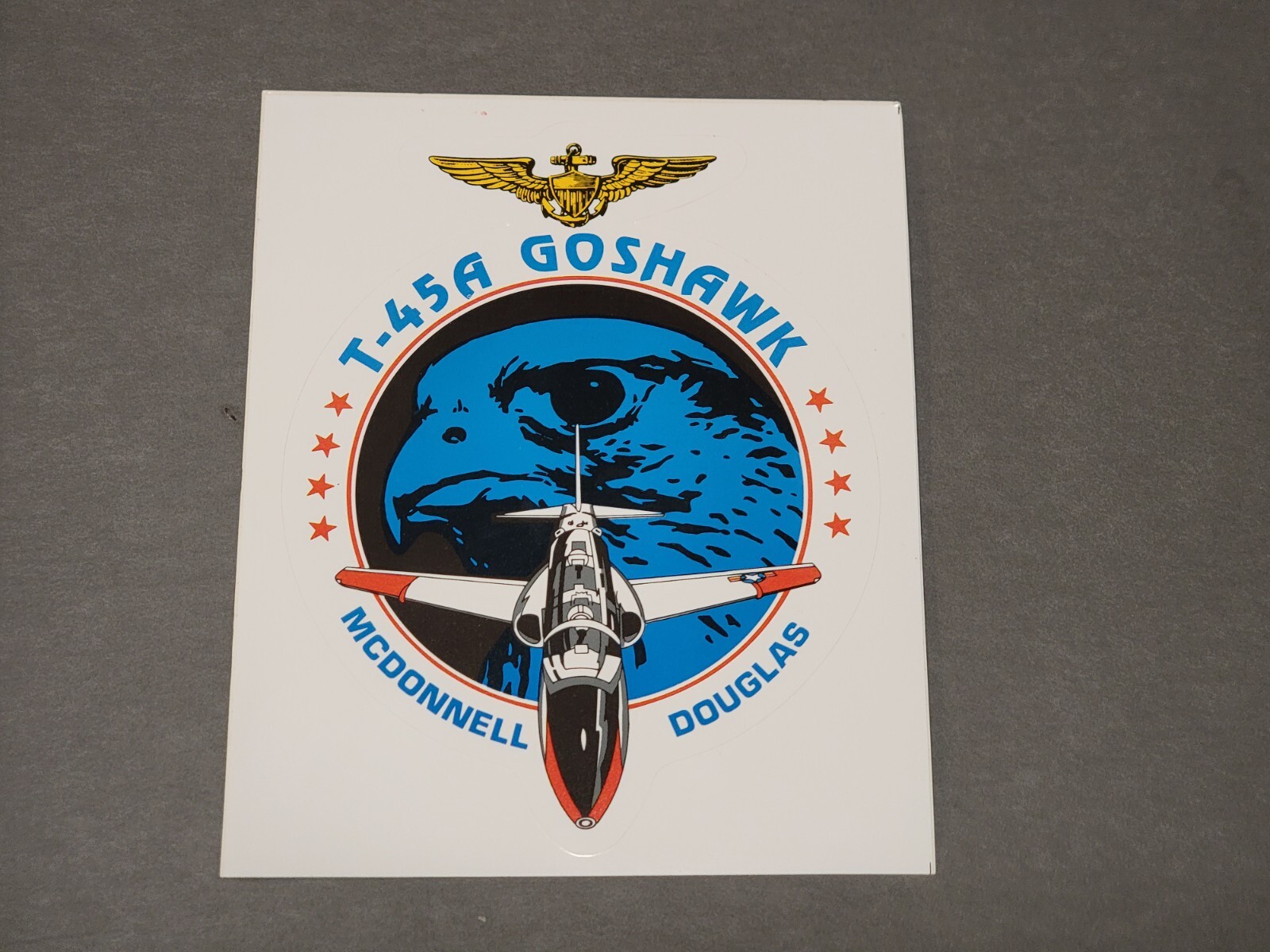 VINTAGE 1980s MCDONNELL DOUGLAS T45A Goshawk AIRCRAFT STICKER DECAL NEW ...