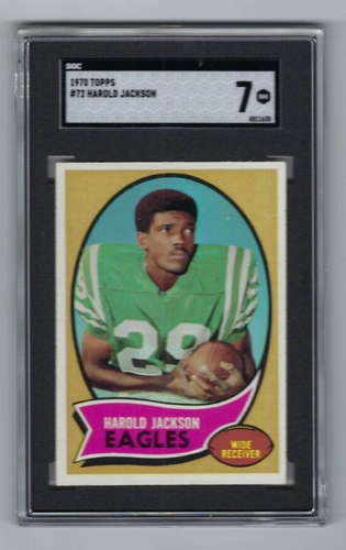 1970 Topps football card #72 Harold Jackson Philadelphia Eagles graded ...