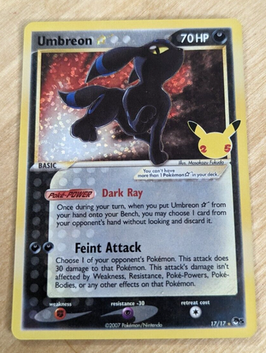 Pokemon Celebrations Classic Collection Umbreon Gold Star 17/17 | eBay