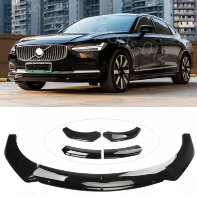 For Volvo S60 S80 S90 Front Bumper Lip Spoiler Splitter Gloss Black ...