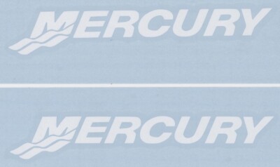 2 New MERCURY MARINE 6" White Decals Stickers Boat Window Trailer Decal ...