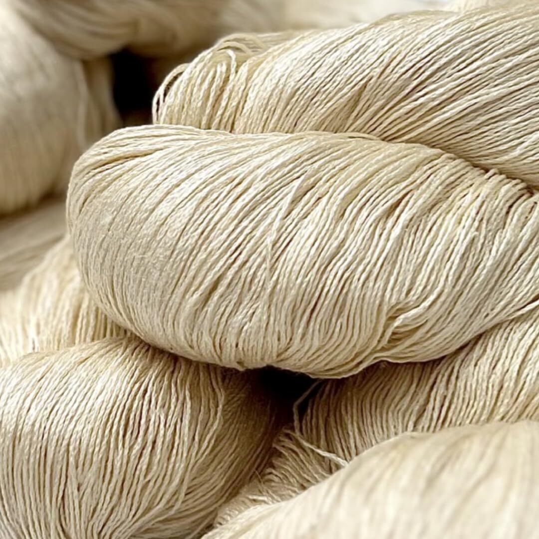 Mulberry Silk Yarn| Lace Weight 6 Ply Yarn 1 Skein | 100% Natural White ...