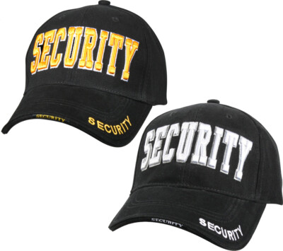 Deluxe SECURITY Bold Baseball Cap 3D Puff Embroidery Security Guard ...