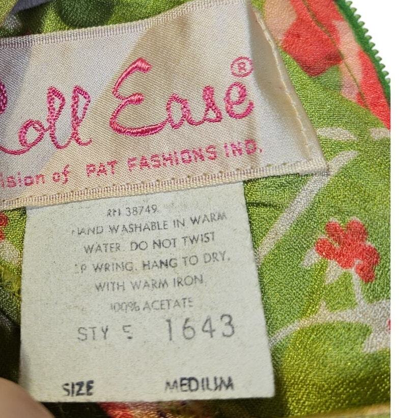 Vintage 60s Loll Ease M Green Floral Tunic Dress Palm Springs Retro ...