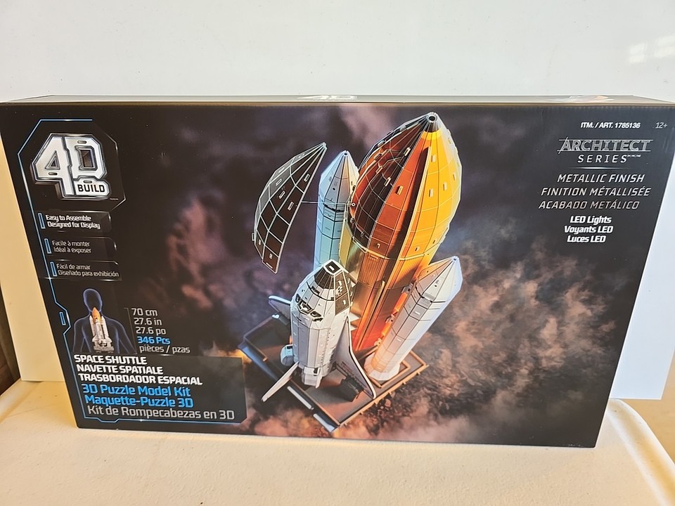 4D Build Space Shuttle 3D Model Kit with LED Lights Architect Series | eBay