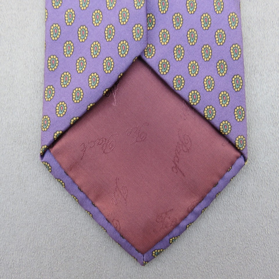 Angelo Bosani 100% Silk Tie Made in Italy Purple Paisley Medallion 3.5 ...
