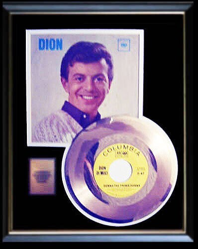 DION DIMUCCI DONNA PRIMMA DONNA 45 RPM GOLD RECORD RARE NON RIAA AWARD ...