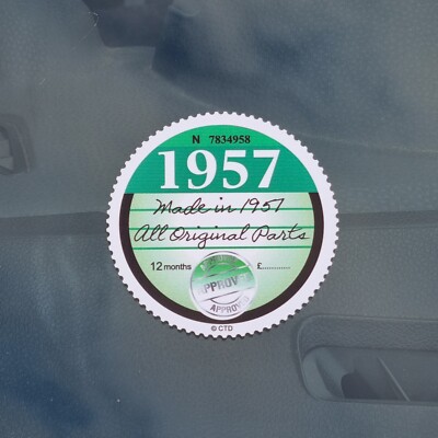 1957 Green Tax Disc Replacement Retro Vinyl Sticker Decal For Car ...