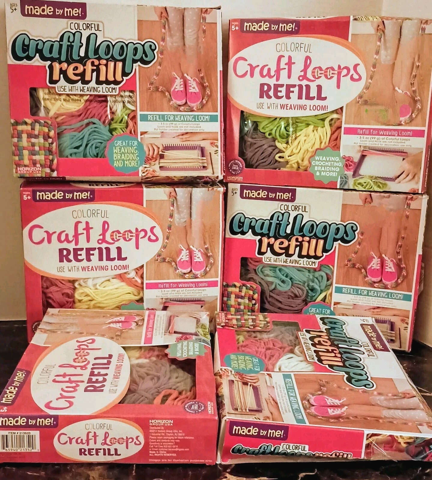 Made By Me Craft Loops Refills Includes 210 Weaving Loom Loops Lot Of 6 ...
