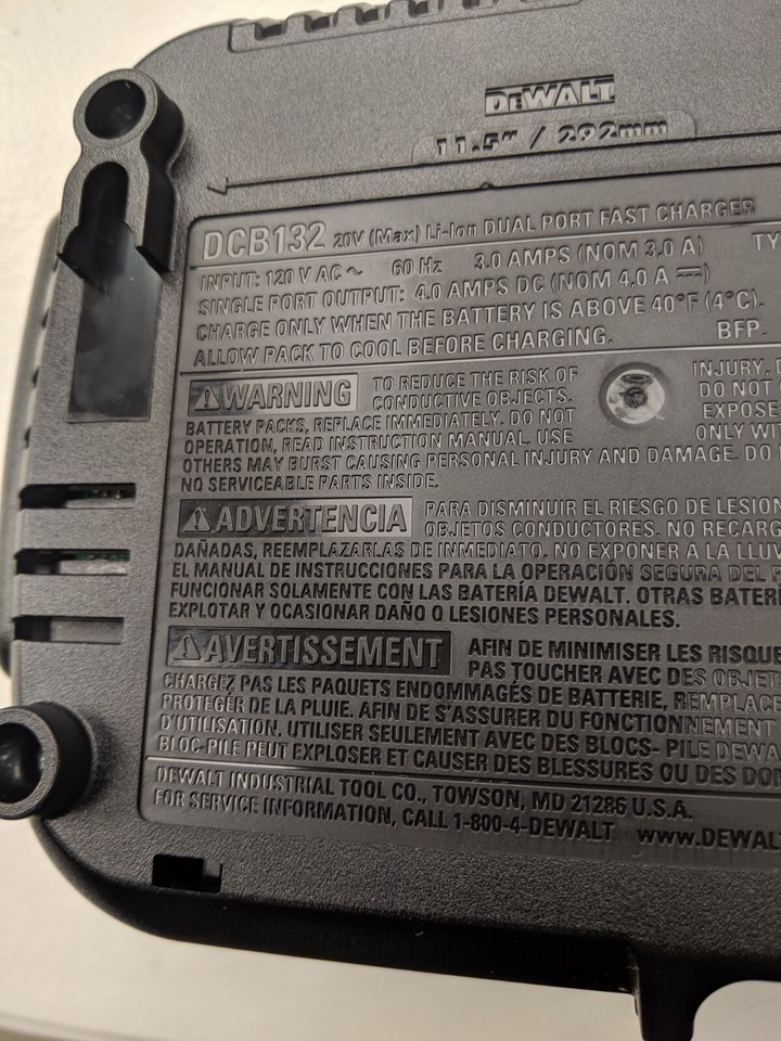 DEWALT DCB132 3-Amp 12V/20V/60V Flex Volt Battery Dual Port Charger ...