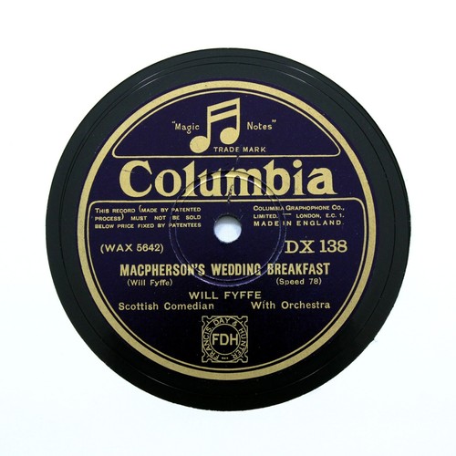 WILL FYFFE "Macpherson's Wedding Breakfast" (E+) 12" COLUMBIA DX-138 ...