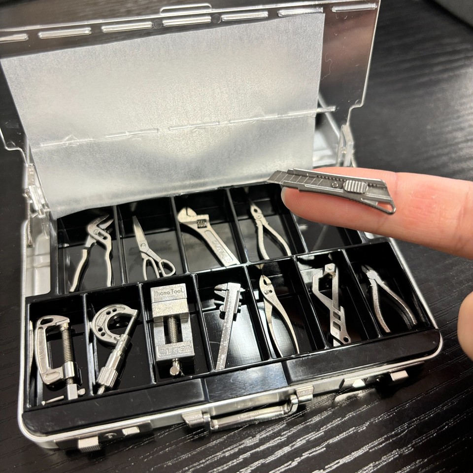12 Types Micro Tool Set Miniature Collectibles Attaché Case Dad Gift ...
