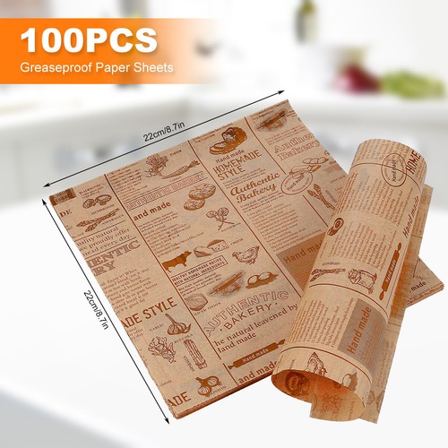 100Pcs Greaseproof Paper Sheets Kitchen Oil Proof Parchment Papers ...