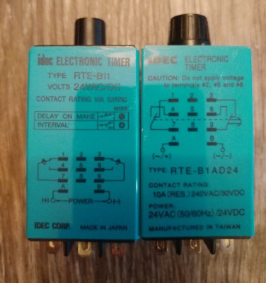 Lot of 1 IDEC RTE-B1AD24, 1 IDEC RTEB11 Electronic Timers 24V, used | eBay