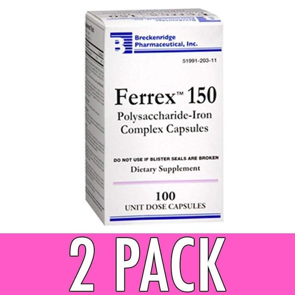 Ferrex 150 Polysaccharide Iron Complex Capsules 100ct 351991203018a910 ...