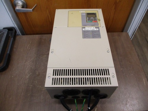 Yaskawa P1000 AC Drive CIMR-PU4A0072FAA Rev. A 50HP 3Ph w/ Keypad Used ...