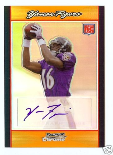 2007 BOWMAN CHROME ORANGE REFRACTOR YAMON FIGURS RC AUTO AUTOGRAPH #/25 ...