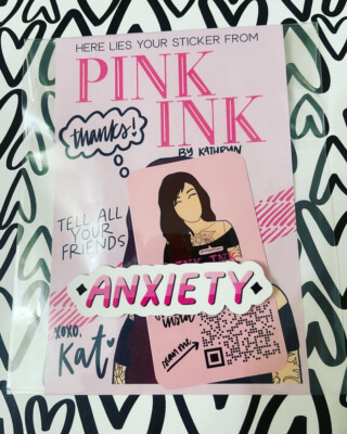 Pink Anxiety Sticker, Laptop Sticker, Water Bottle Sticker, Vinyl ...