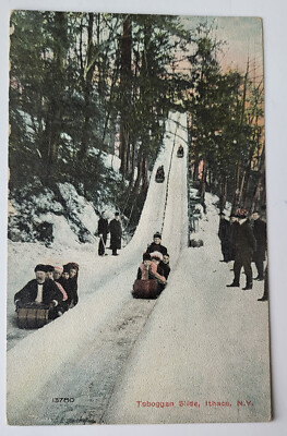 VTG 1911 WINTER SPORTS PC TOBOGGAN SLIDE CORNELL UNIVERSITY ITHACA NY ...