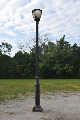 Vintage Street Light Lamp Post Black 14' Tall Metal | eBay