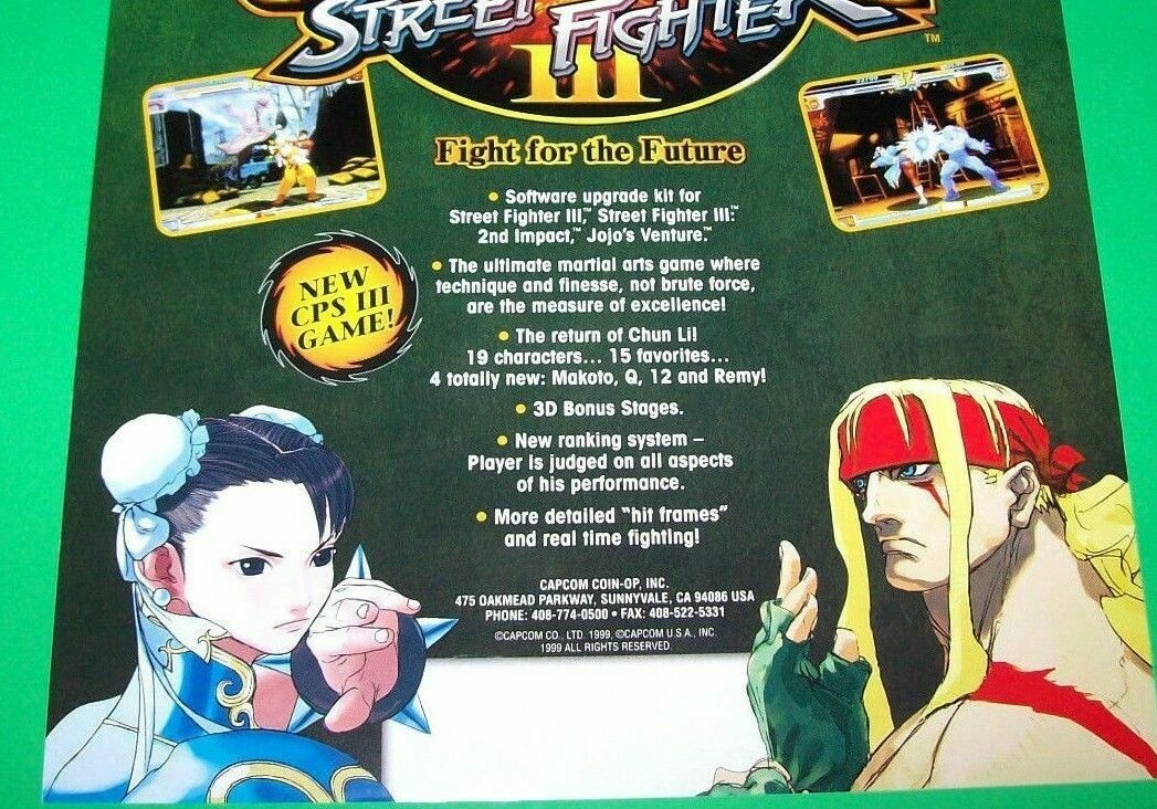 Street Fighter 3 Third Strike Arcade Flyer Street Fighter III 3rd