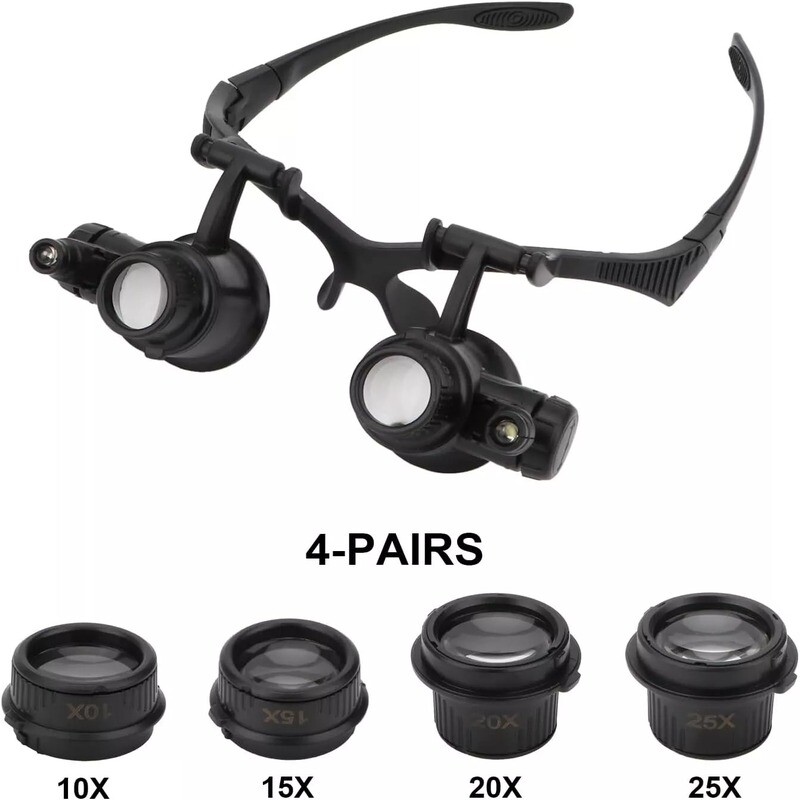 25X Magnifier Magnifying Eye Glass Loupe Jeweler Watch Repair Kit With ...