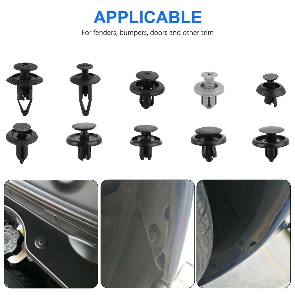 100x Auto Car Bumper Fender Trunk Screw Rivets Set For Car Plastic ...