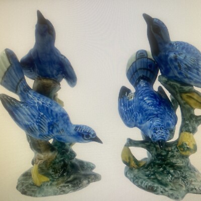 Pair Of Double Blue jay Stangl Pottery Birds | eBay