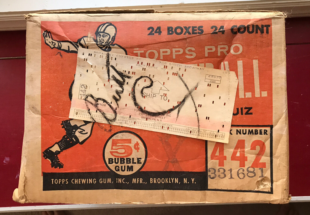 ORIGINAL 1958 Topps Football EMPTY Wax Box Case JIM BROWN Rookie Year ...