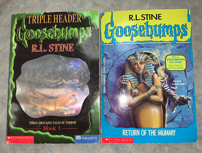 LOT of 2 PB Books Goosebumps Triple Header Book 1 & Return of The Mummy ...