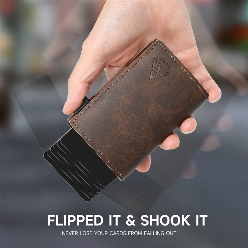 US SELLER Wallets For Men Wallet Credit Card Leather RFID Blocking ...