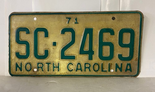 1971 NORTH CAROLINA NC LICENSE PLATE TAG, SC-2469 | eBay