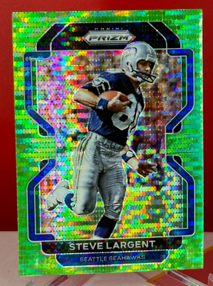 2021 Panini Prizm Neon Green Pulsar Parallel #51 Steve Largent Seahawks ...
