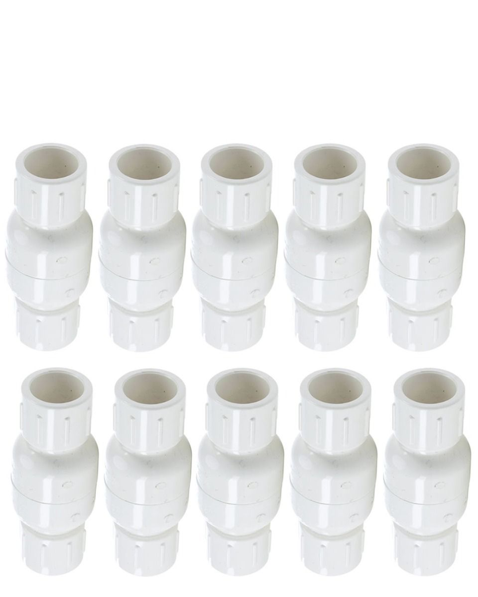 10-Pack 3/4 in. Schedule 40 PVC In-Line Spring Check Valve SxS Socket ...