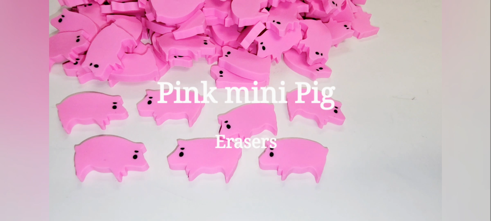 Bulk Pink Pig Pencil Erasers ( 144 Pack) Double-Sided. Kids Stationery ...