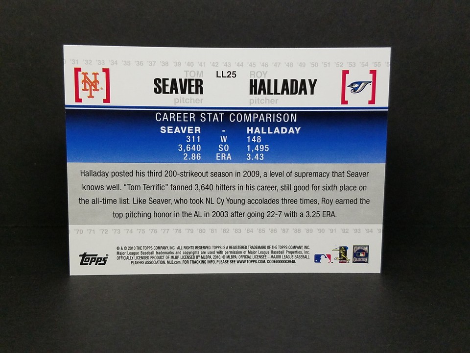 2010 Topps #LL25 Tom Seaver & Roy Halladay - Legendary Lineage Insert ...