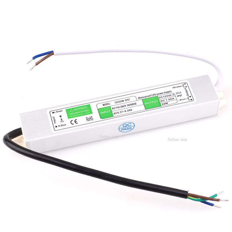AC110-220V to DC 12V 24V Power Supply Adapter Driver Transformer IP67 ...