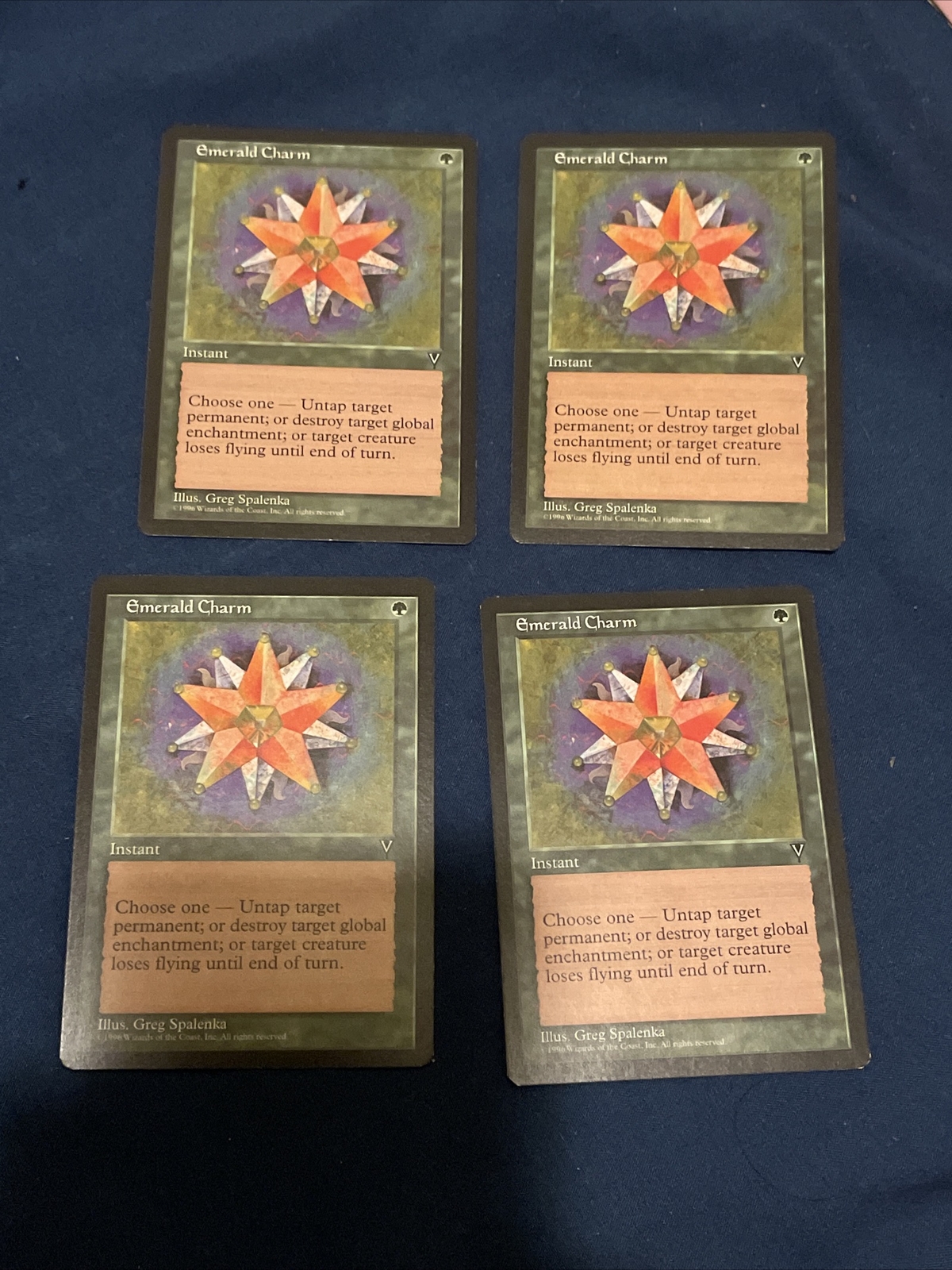 4 Emerald Charm ~ Green Visions Mtg Magic Common 4x x4 | eBay