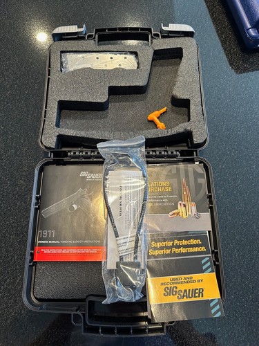 Sig OEM 1911 45 pistol case w/ cable lock Original Literature & new 8 ...