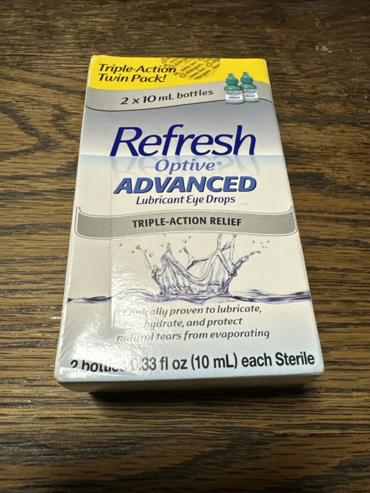 REFRESH OPTIVE ADVANCED EYE DROPS - TWIN PACK - 2 x 10ML BOTTLES - EXP ...
