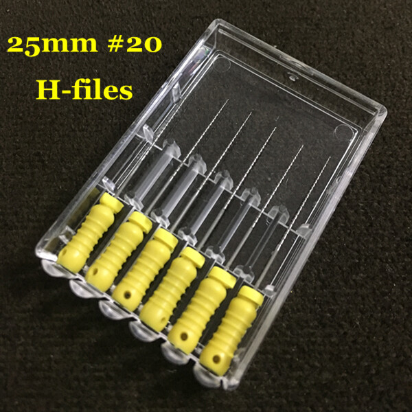 10 Packs Dental H-Files 25mm #20 Stainless Steel Root Canal Endo Files ...
