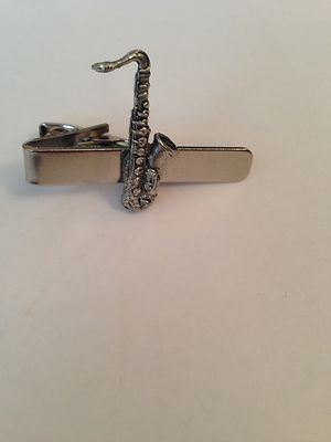 Saxophone PP-M08 English Pewter Emblem on a Tie Clip 4cm long | eBay UK