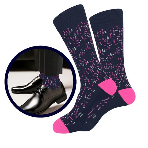 ONE PAIR Cotton Dress Socks Multicolor Formal Novelty Socks 10-13 PINK ...