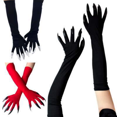 Ghost Claws Gloves Long Nails Witch Halloween Cosplay Costume Festival ...